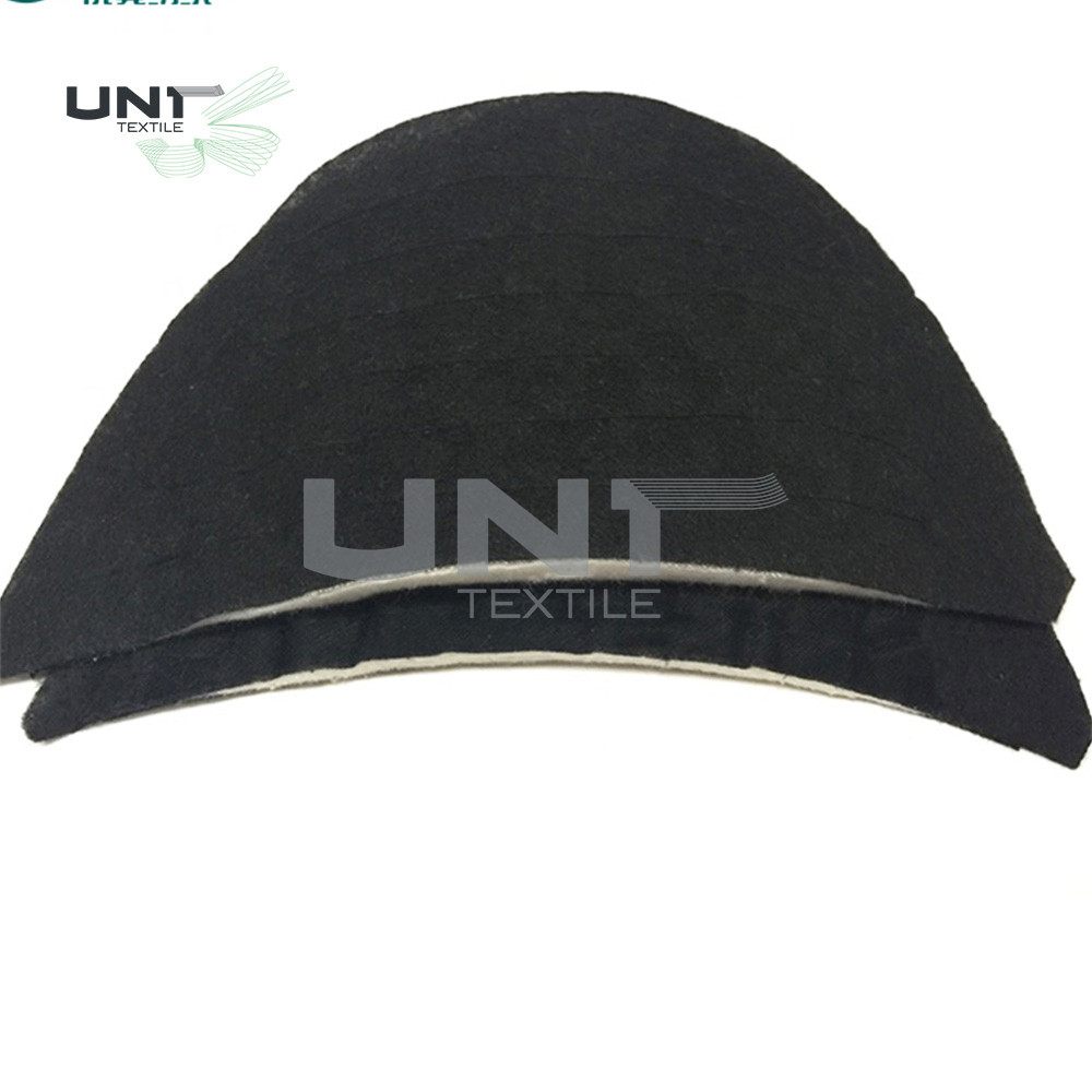 Bantalan Bahu Jahit Nonwoven Black Needle Punched Untuk Kain Jaket